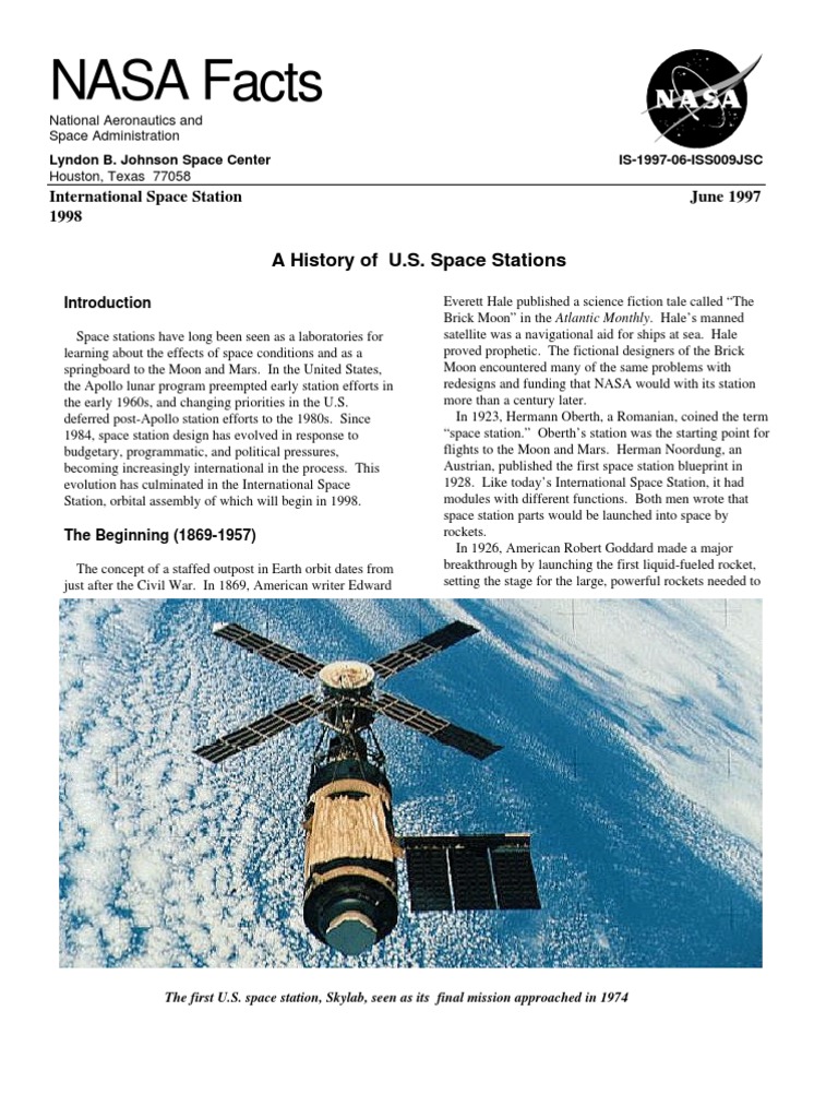 History of U.S. Space Stations | PDF | International Space Station | Mir