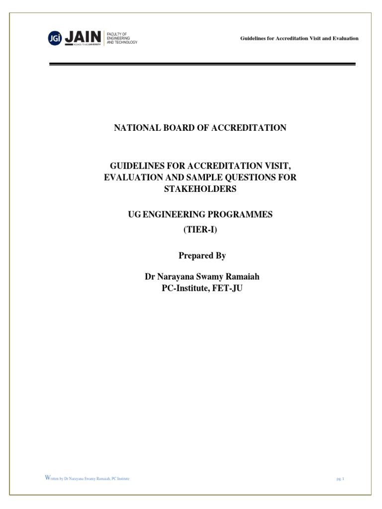 Guidelines for NBA Audit | Evaluation | Educational Assessment