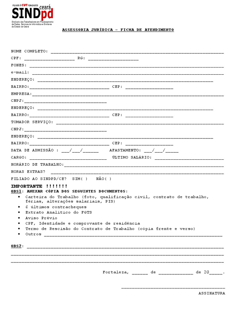 Ficha de Atendimento - INDIVIDUAL | PDF Ficha de Atendimento - INDIVIDUAL | PDF