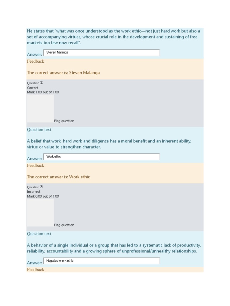 Ict Work Immersion Quiz 1 Long Quiz 1 | PDF | Psychological Concepts ...