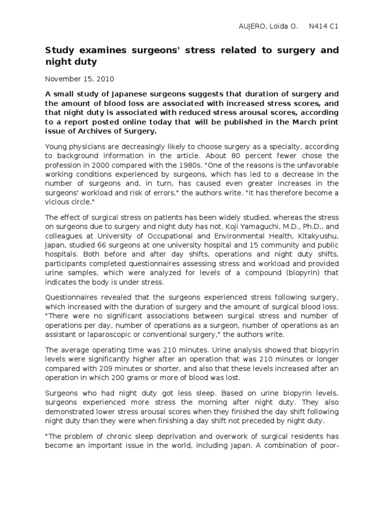 Study Examines Surgeons | PDF | Bariatric Surgery | Surgery