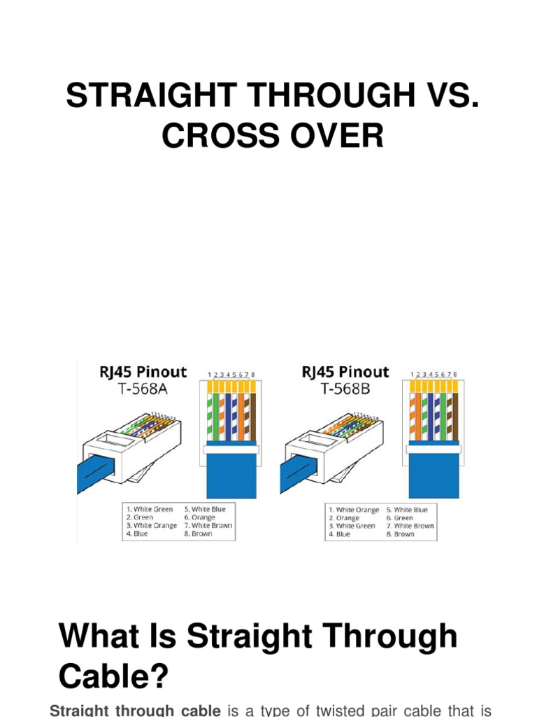 Straight Through vs Crossover Cables | PDF | Computer Network | Networks