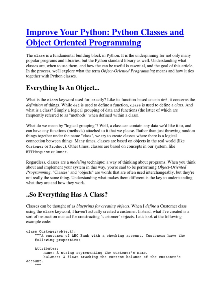 Class Object Pdf Class Computer Programming Method Computer