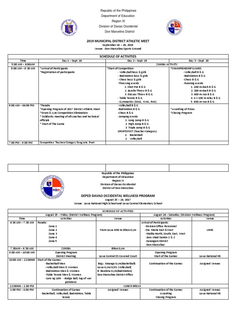 District Athletic Meet | PDF | Physical Exercise | Leisure