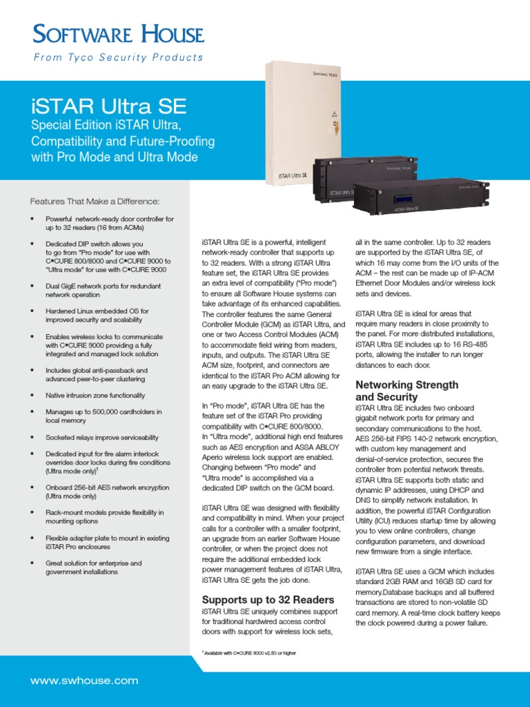 Istar-Ultra-Se Ds r02 A4 en | PDF | Access Control | Computer Network