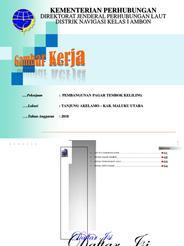 Gambar Kerja Pekerjaan Pagar Keliling Mensu Tg. AKELAMO PDF | PDF