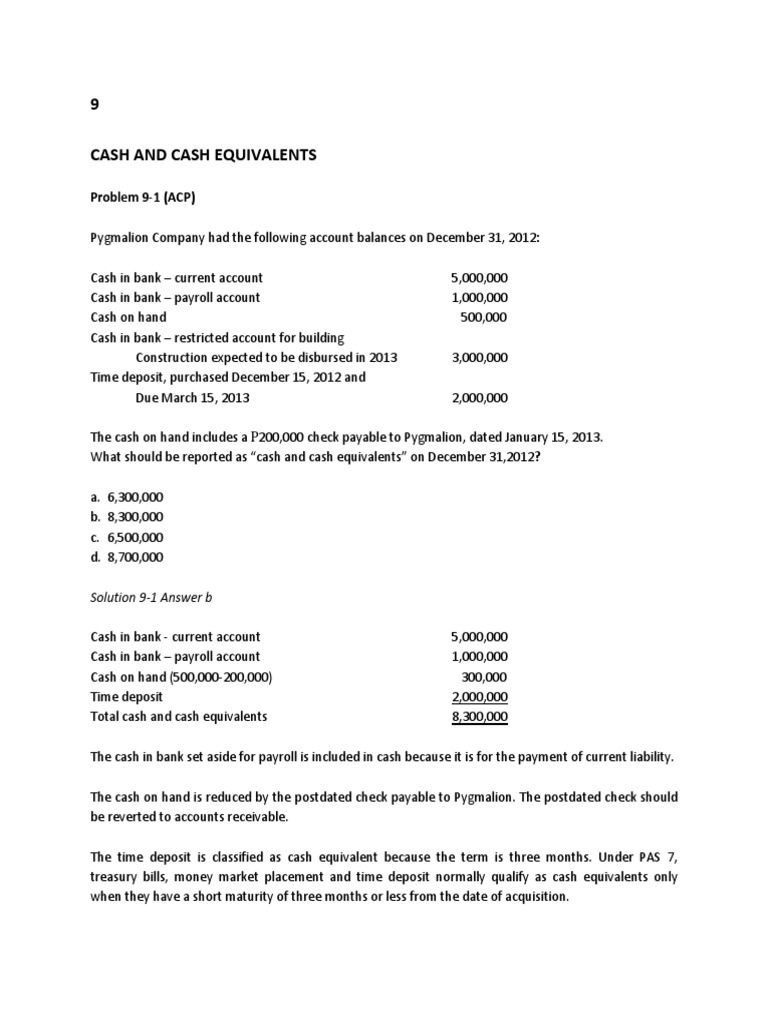 Cash and Cash Equivalents | PDF | Cheque | Deposit Account