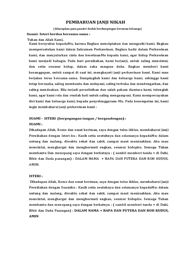 Pembaruan Janji Nikah | PDF