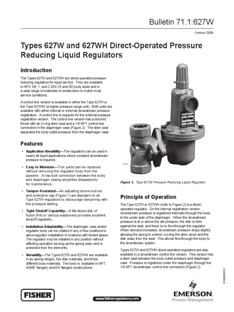 Manual Válvula Fisher. Type 627 WH | PDF | Valve | Mechanical Engineering