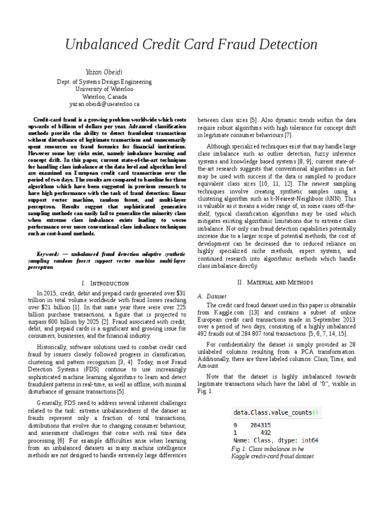 L - Unbalanced Credit Card Fraud Detection | PDF | Receiver Operating ...