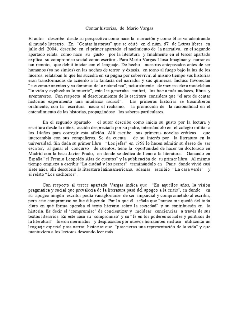 Resumen Contar Historias | PDF | Narrativa | Poesía