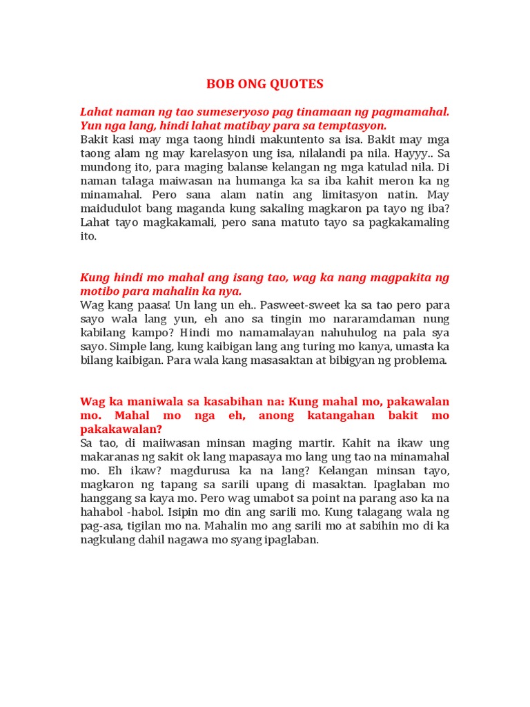 Bob Ong Quotes | PDF