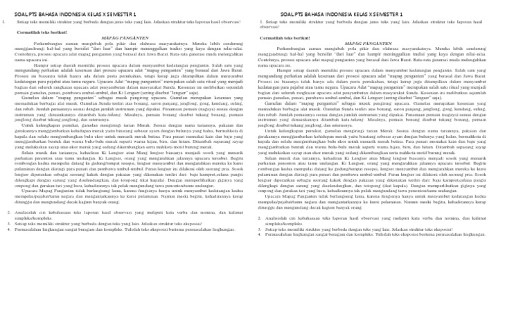 PTS Bindo Kelas X | PDF