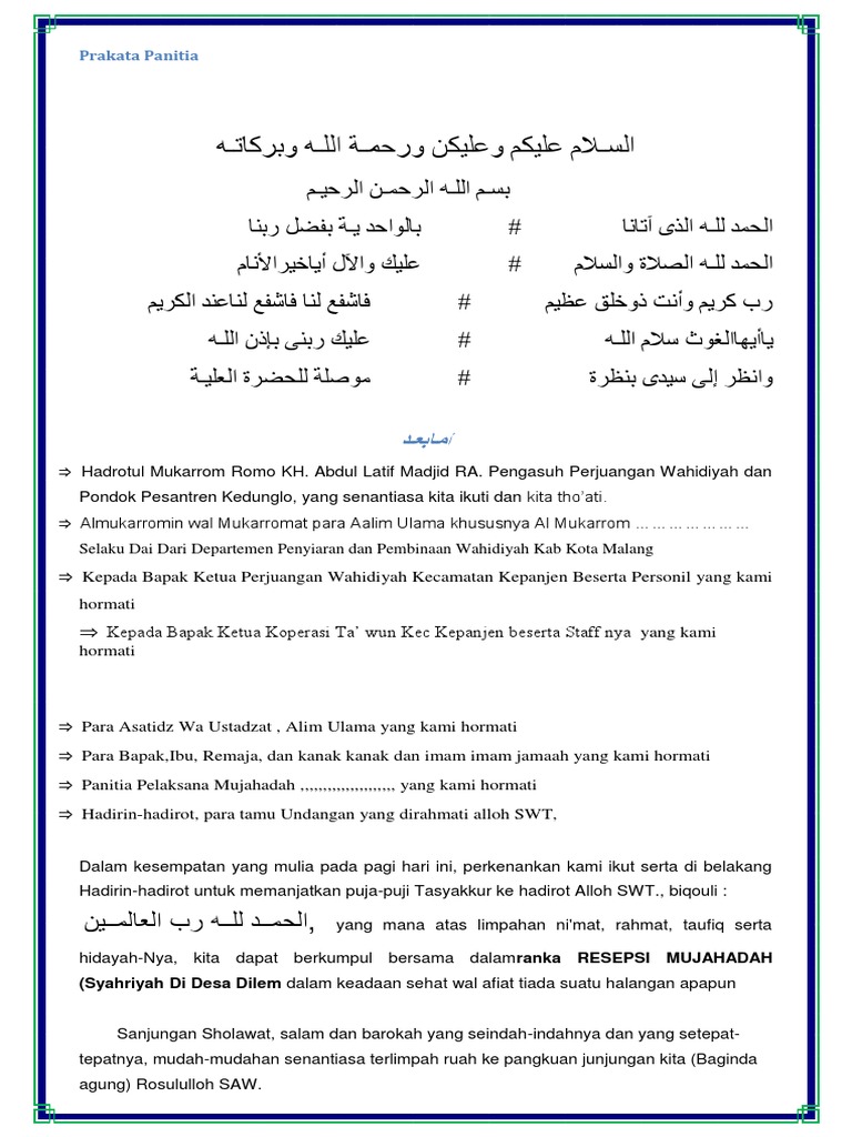 Prakata Panitia Mujahadah Syahriah | PDF | Agama & Spiritualitas | Gaya ...