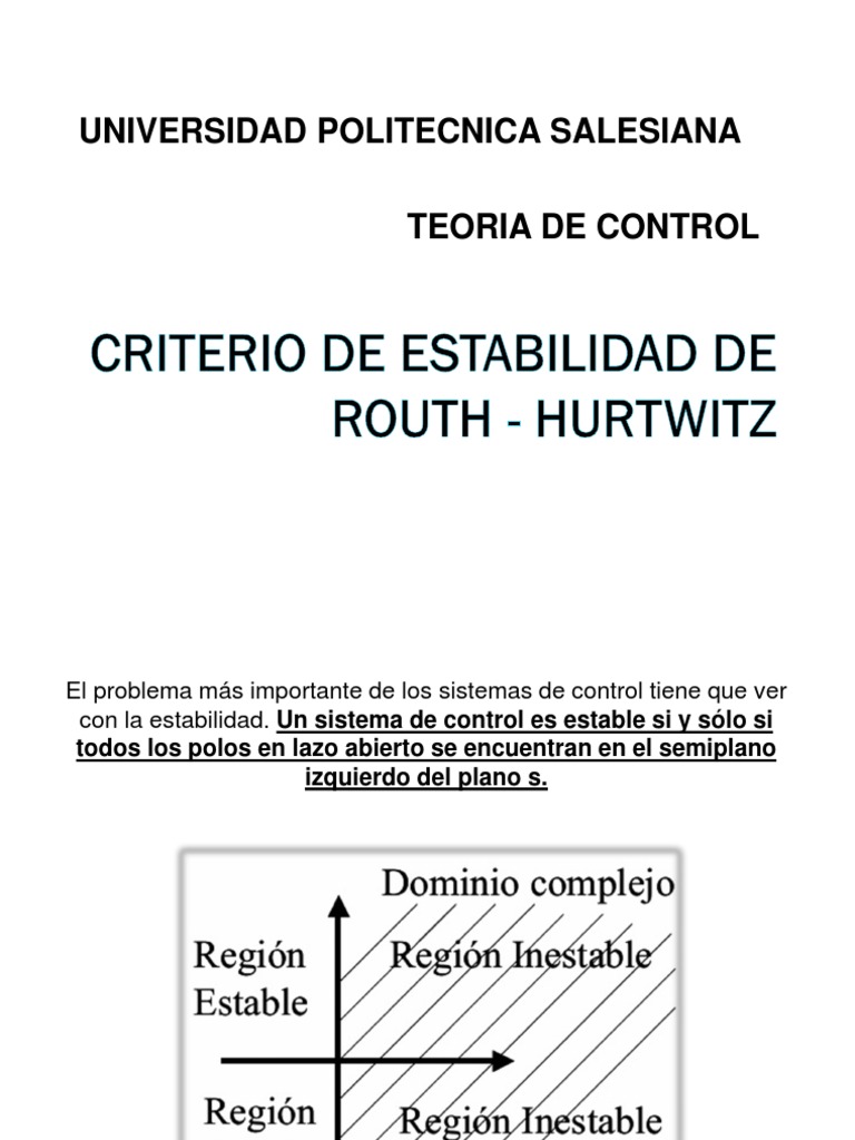 Criterio de Estabilidad de Routh-Hurtwitz | PDF | Oscilación | Ecuaciones