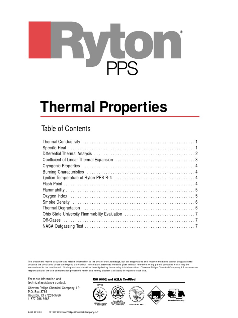 Ryton Pps Thermal Properties | PDF | Thermal Expansion | Smoke