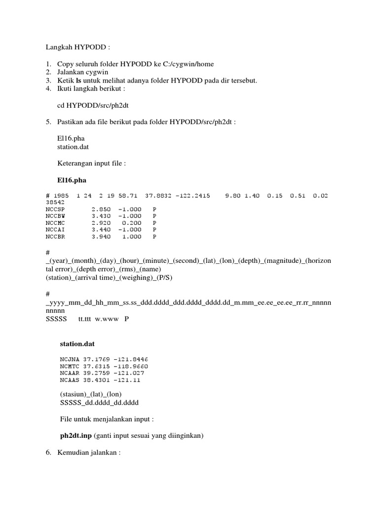 3 Langkah HypoDD | PDF