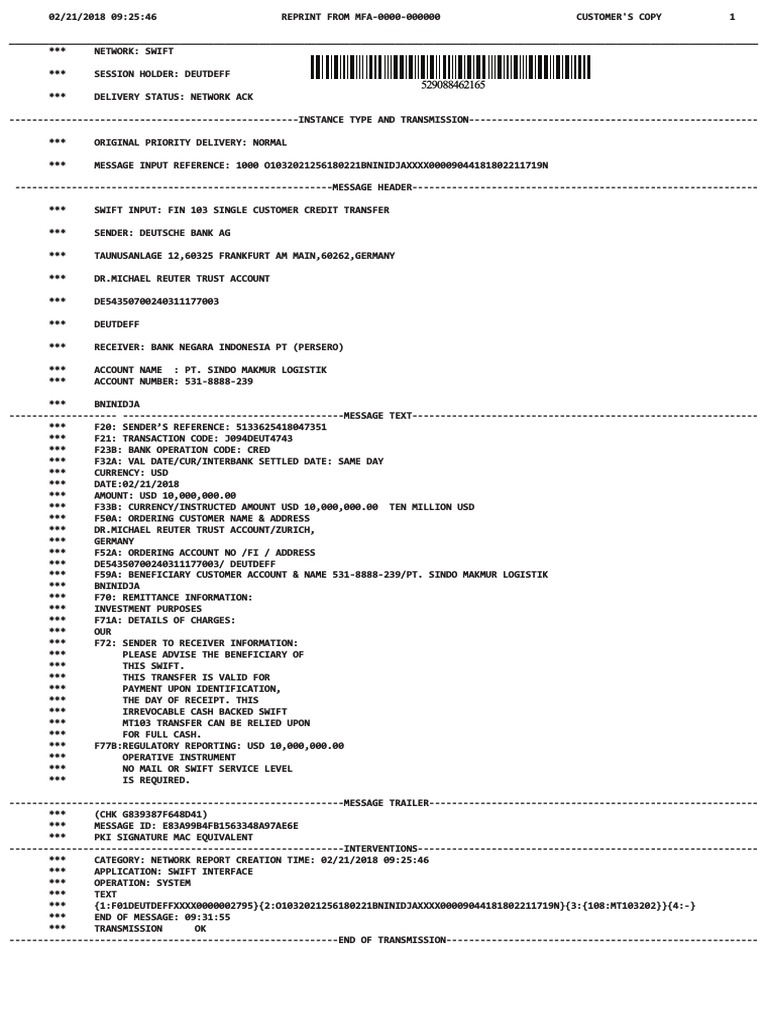 SWIFT 103-202 | Banking | Payments
