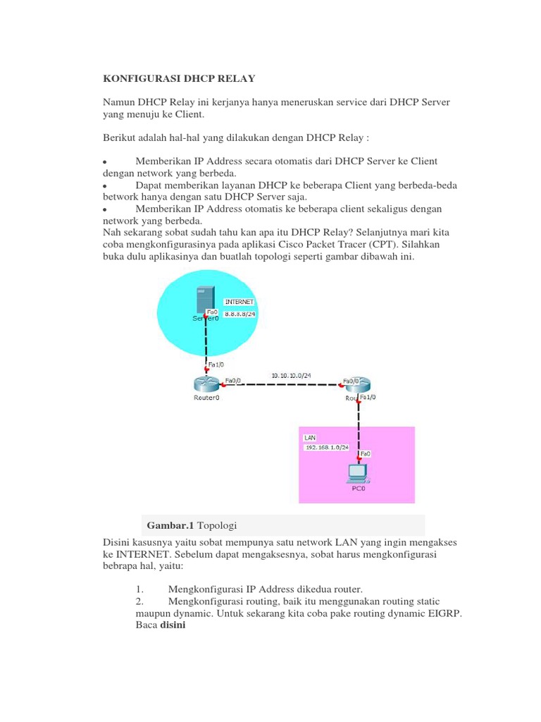 Konfigurasi DHCP Relay | PDF