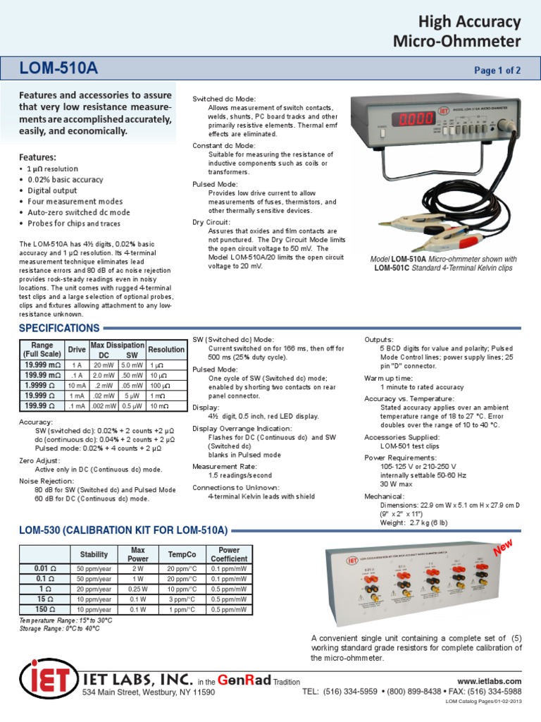 Lom-510a 530 | Download Free PDF | Electrical Resistance And ...