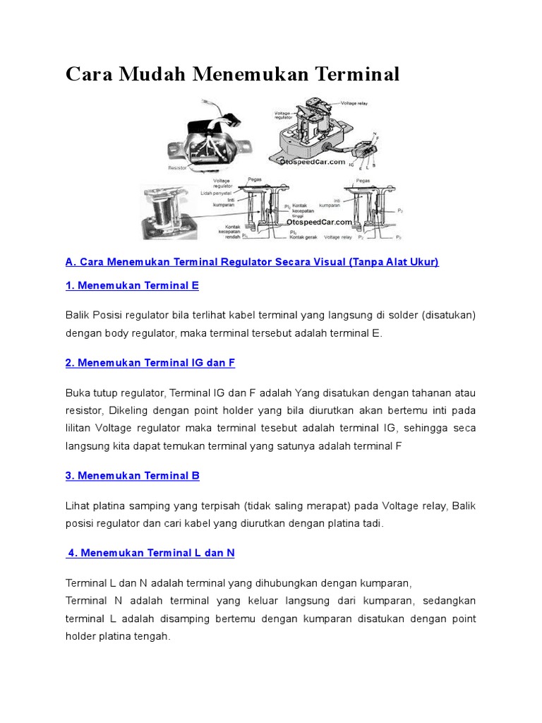 Cara Menemukan Terminal Regulator Mobil | PDF | Seni | Sains & Matematika