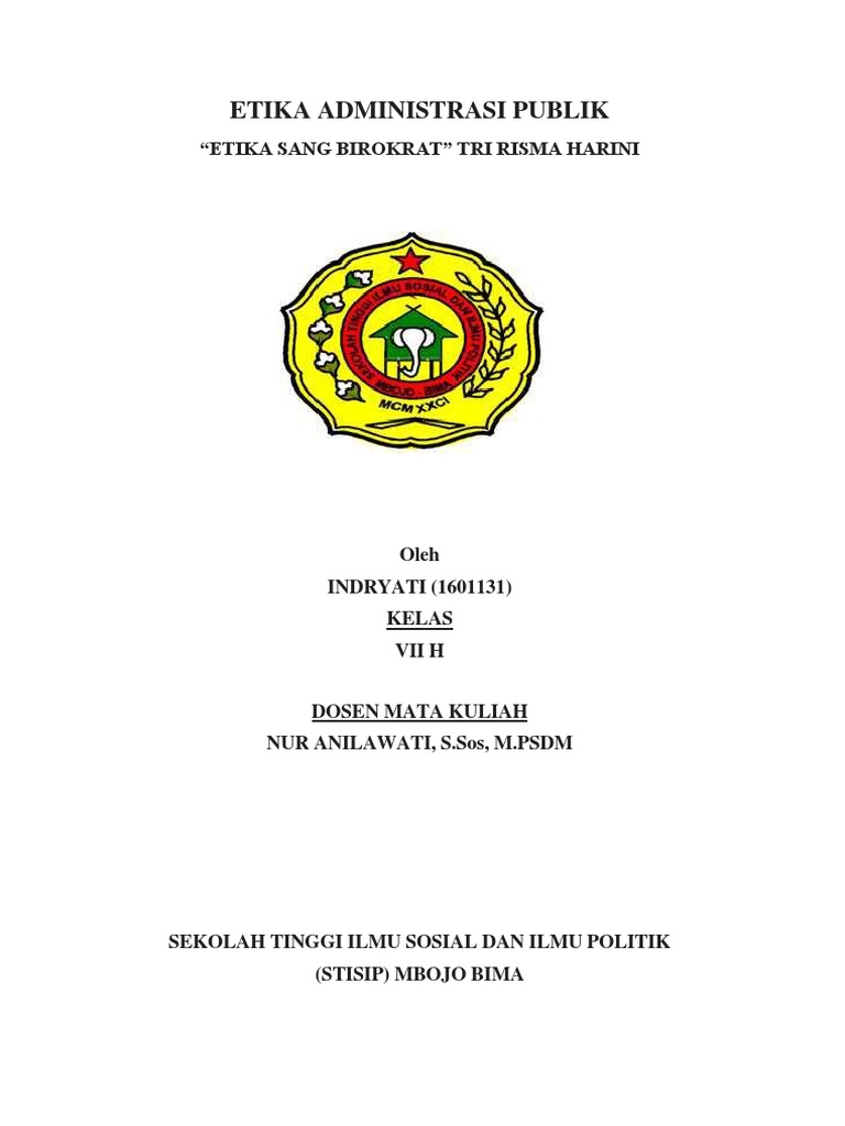 Makalah ETIKA ADMINISTRASI PUBLIK | PDF