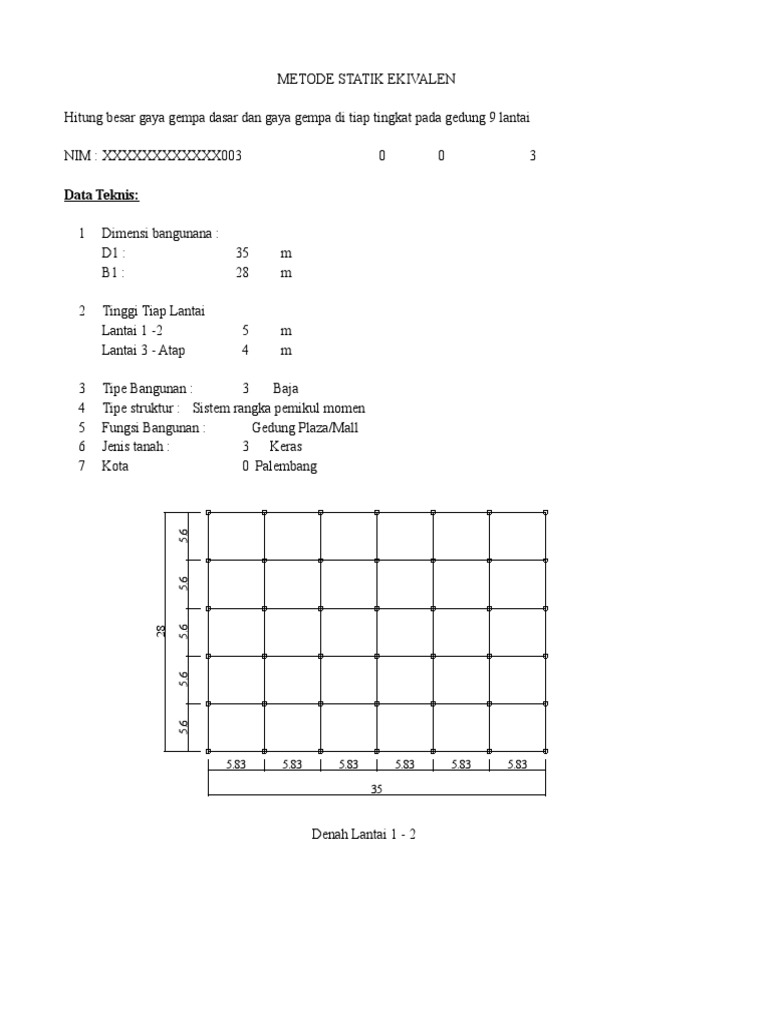 Analisis Beban Gempa Statik Ekivalen | PDF | Sains & Matematika ...
