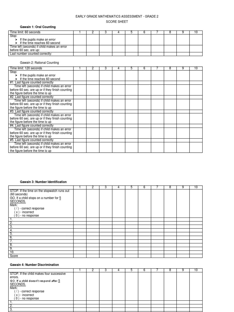 Egma Score Sheet | PDF | Communication | Cognitive Science