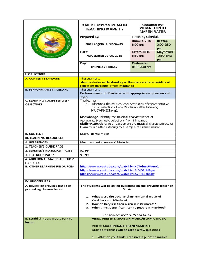 New LP Format | PDF | Teaching | Behavior Modification
