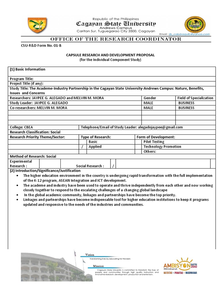 CSU Capsule Proposal Format Indiv Study 5 1 | Download Free PDF ...