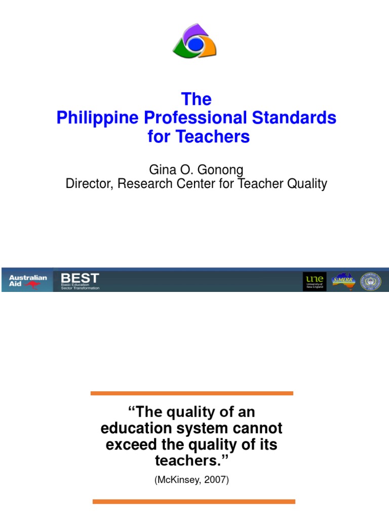 Gonong - The Philippine Professional Standards For Teachers - TEC - May ...