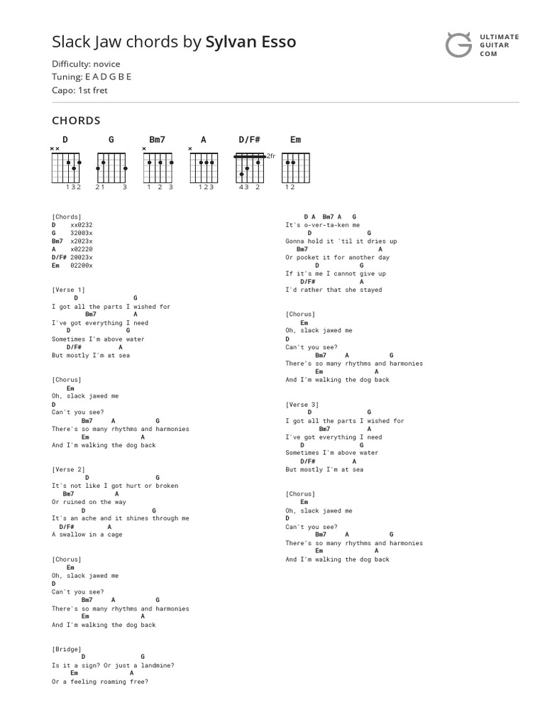 Slack Jaw Chords (Ver 2) by Sylvan Essotabs at Ultimate Guitar Archive ...