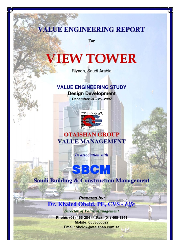 Value Engineering Study for VIEW Tower | PDF | Life Cycle Assessment ...