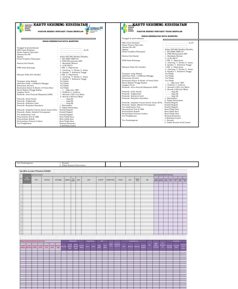 Kartu Skrining PTM | PDF