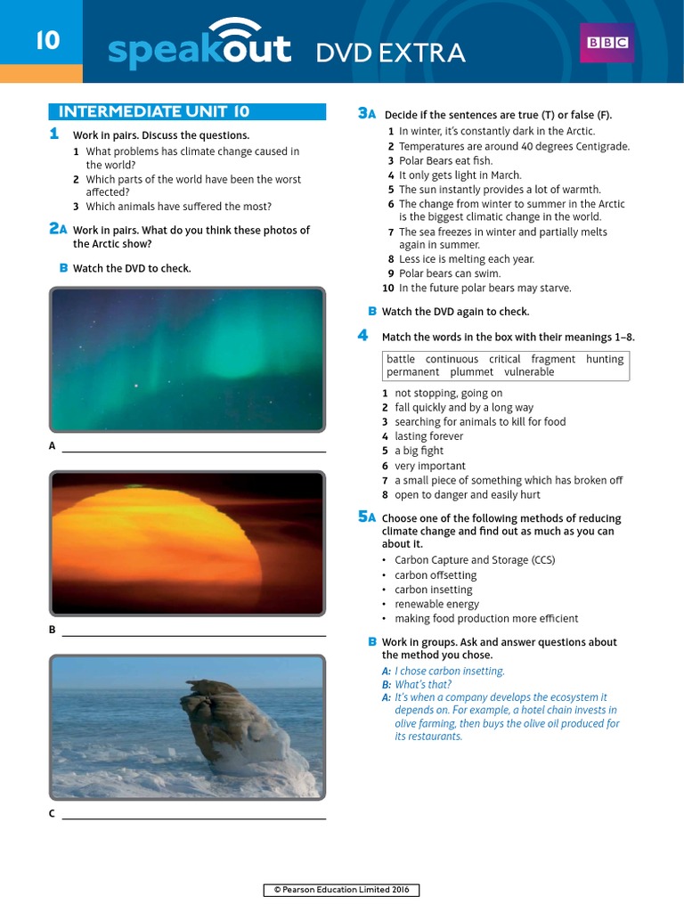 Speakout DVD Extra Intermediate Unit 10 PDF | PDF | Polar Bear | Arctic