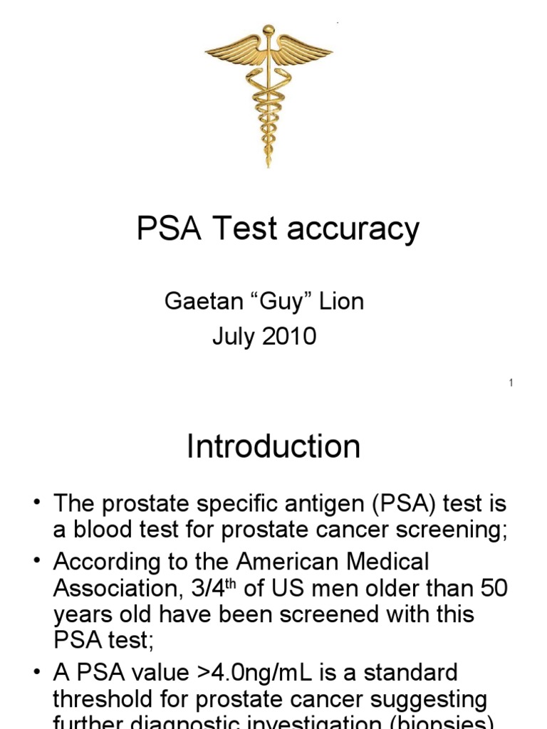 PSA Test Accuracy | PDF | Prostate Specific Antigen | Sensitivity And ...