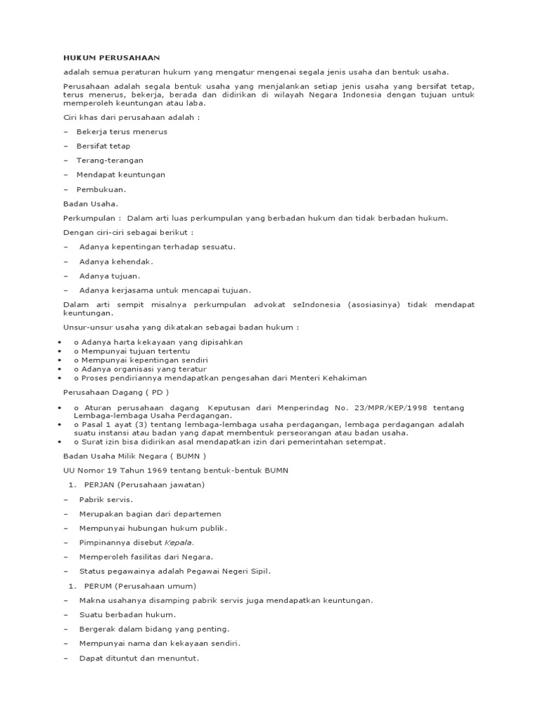 Hukum Perusahaan | PDF | Hukum