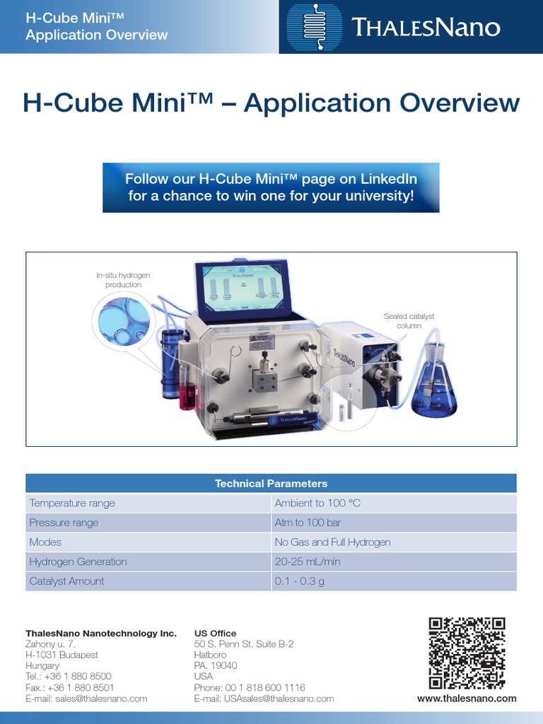 H-Cube Mini Application Overview | PDF | Catalysis | Redox