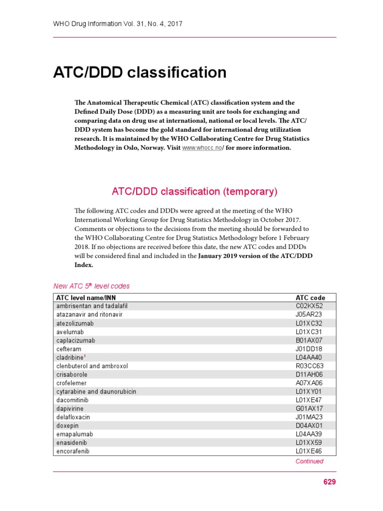 Who Di 31-4 Atc-Ddd | PDF | Pharmacy | Pharmacology