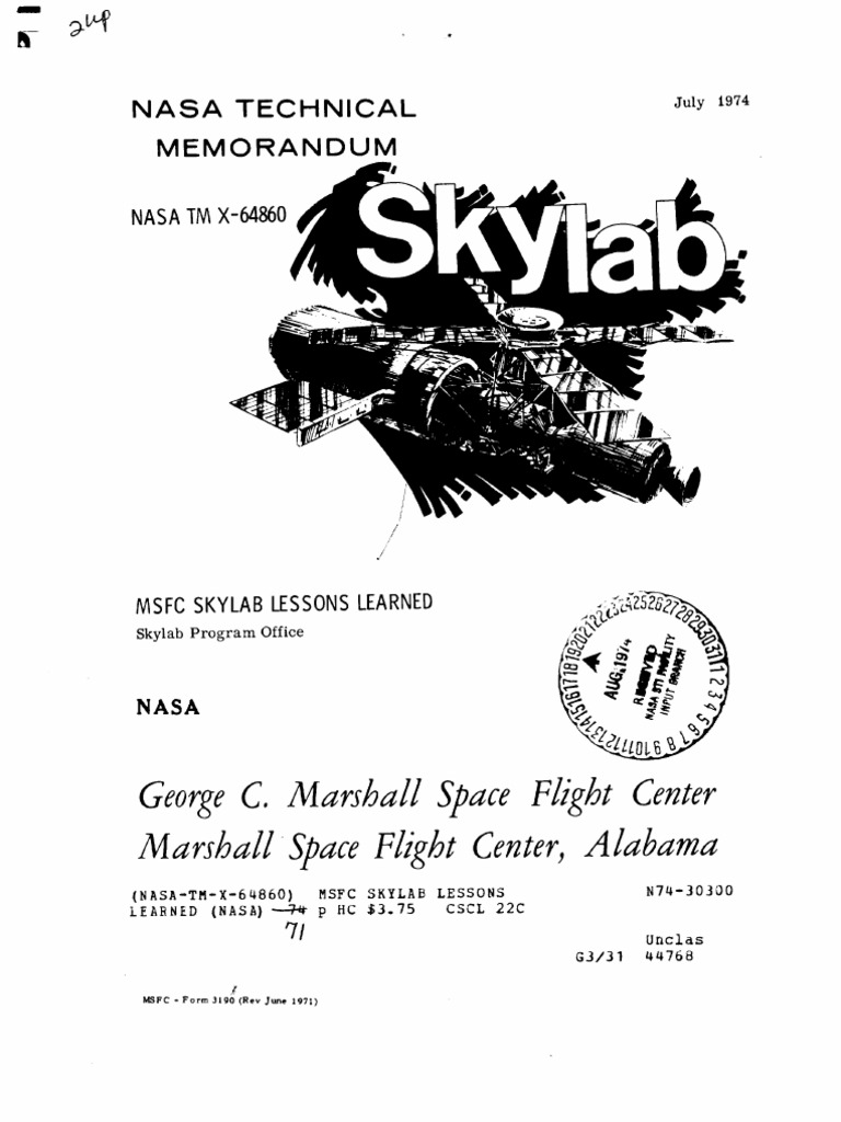 MSFC Skylab Lessons Learned | PDF | Marshall Space Flight Center | Skylab
