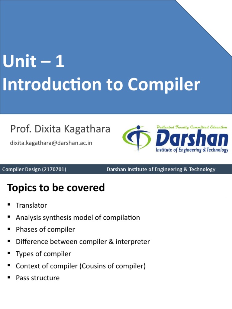 Presentations PPT Unit-1 27042019073920AM | PDF | Compiler | Assembly ...