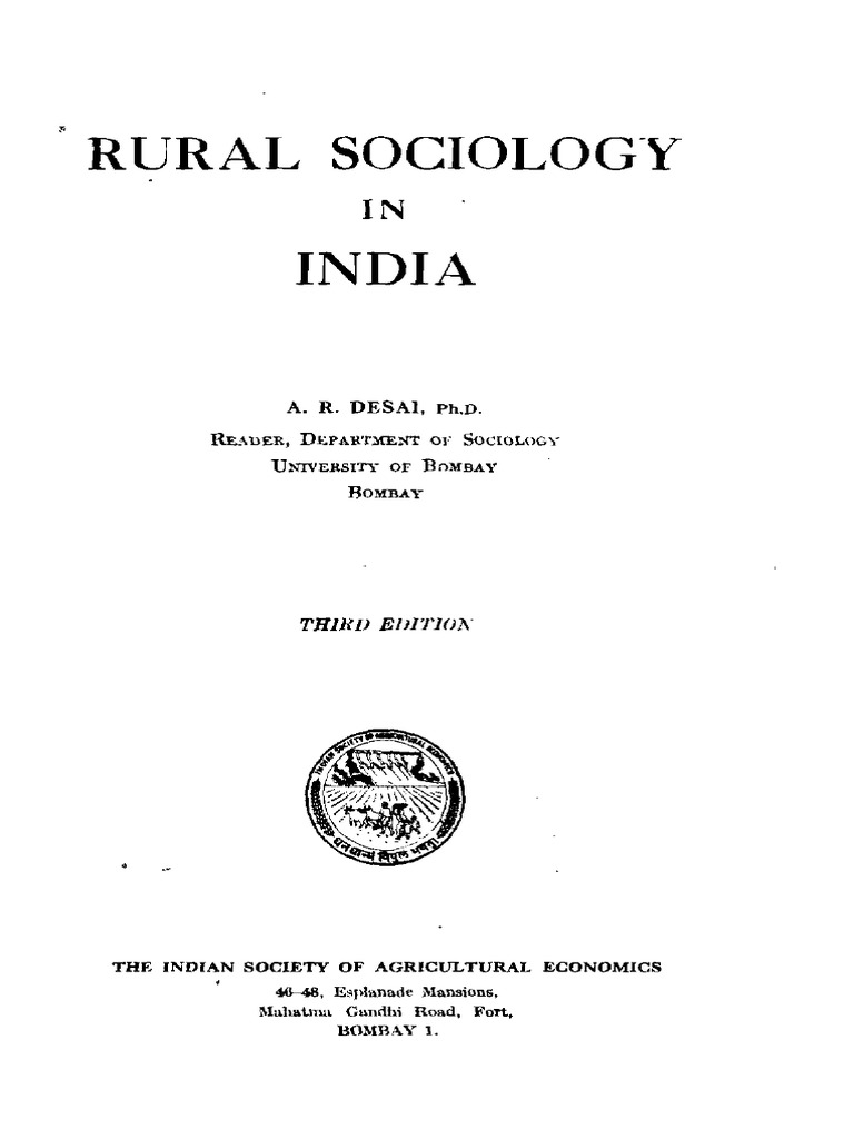 A.R Desai Rural Sociology in India PDF | PDF | Sociology | Social Structure