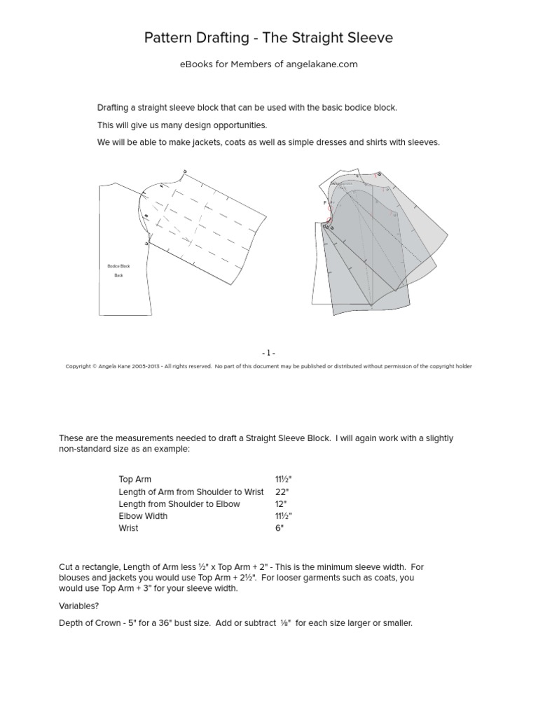 Pattern Cutting Sleeve Draft | PDF | All Rights Reserved | Coat (Clothing)