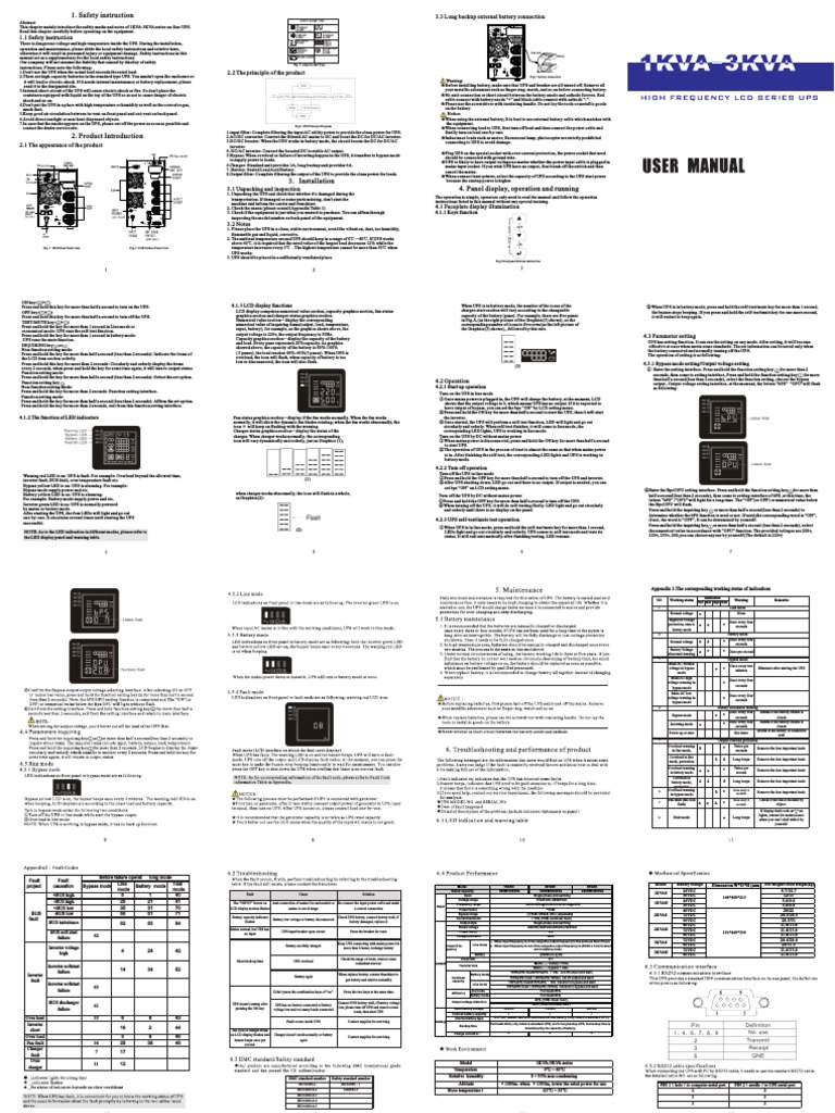 MF 1-3 User Manual | PDF | Power Inverter | Power (Physics)