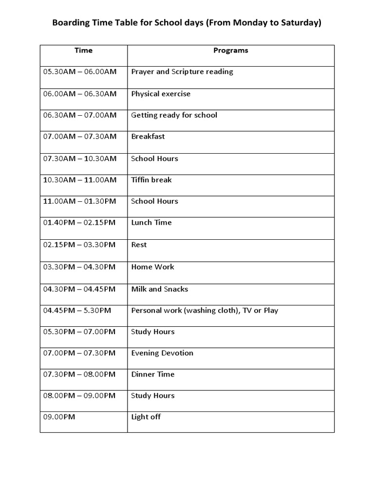 Hostel Time Table | PDF | Cooking, Food & Wine | Language Arts & Discipline