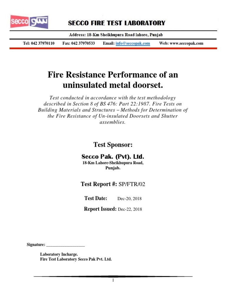 Test Report 20122018 | PDF | Thermocouple | Door