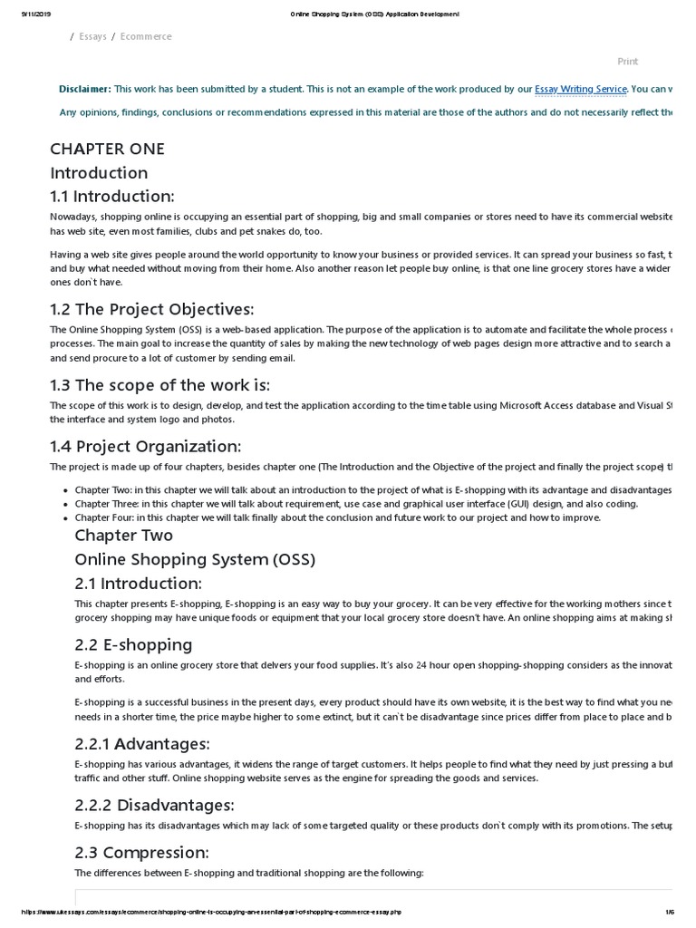 Online Shopping System (OSS) Application Development | PDF | Online ...