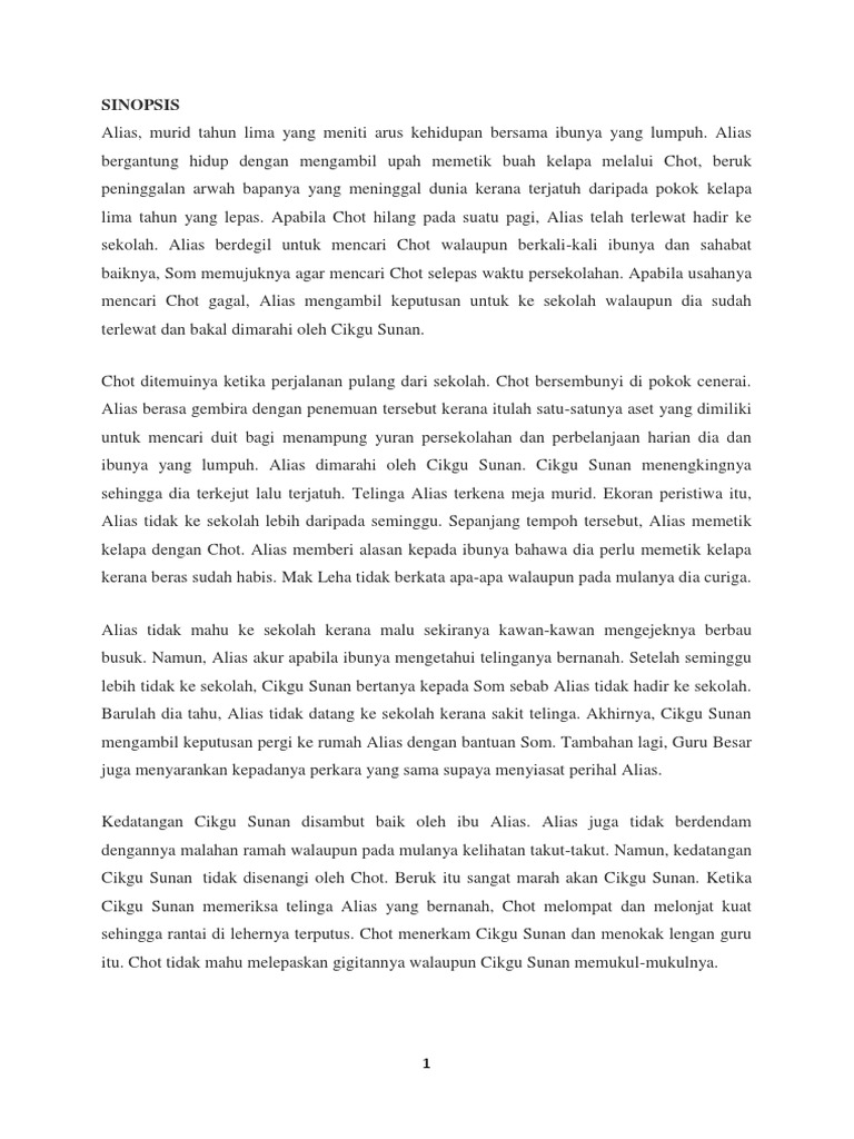 Sinopsis Komsas Chot | PDF