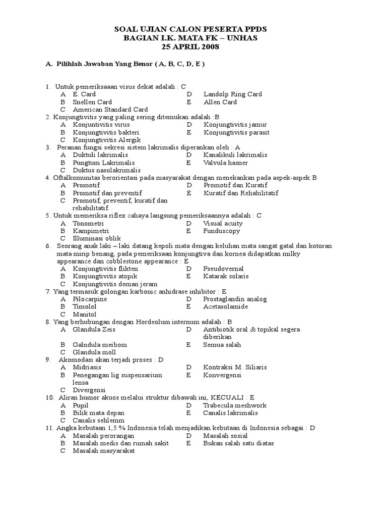 Soal Ppds April 08 | PDF