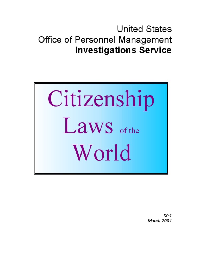 Citizenship Laws of the World | United States Nationality Law ...
